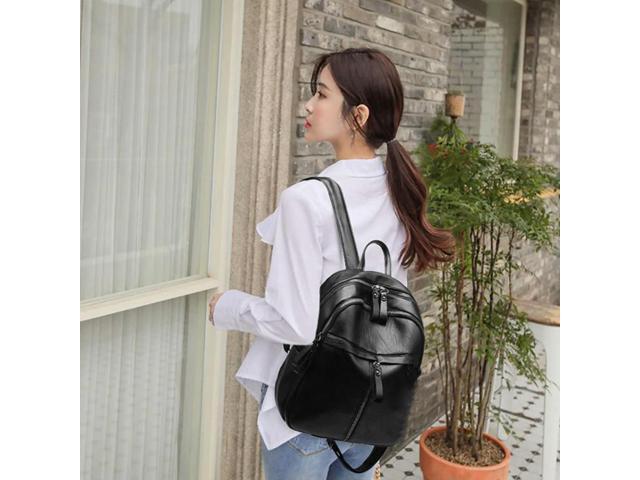 Click here for Vintage PU Solid Color Student Backpack Women Trav... prices