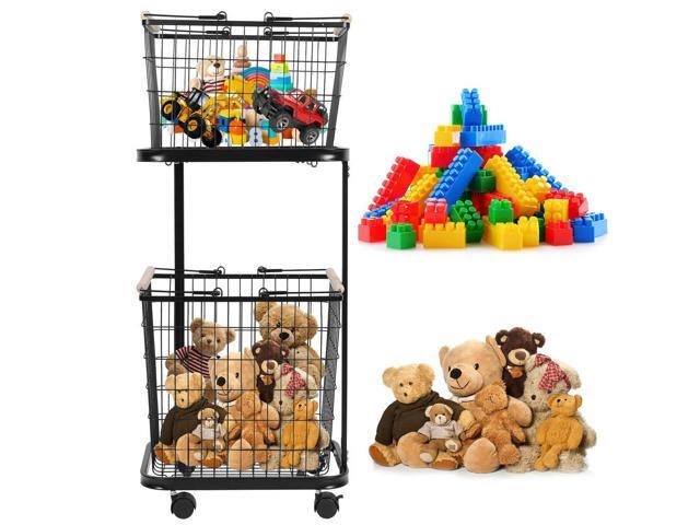 Click here for 2 Tier Wire Laundry Hamper Cart with Wheels Laundr... prices