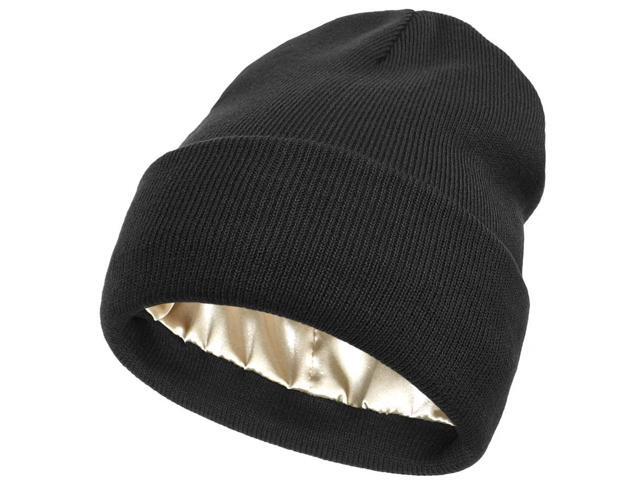 Click here for Tanvia Womens Satin Lined Knit Beanie Hat Acrylic... prices