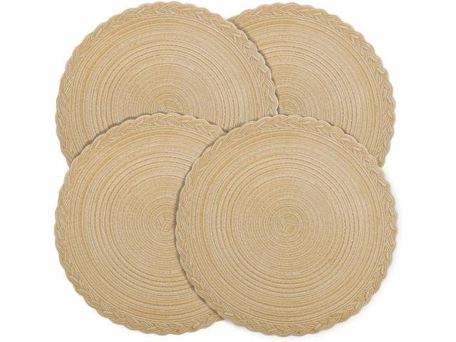 Click here for Tanvia 4 Pack Round Braided Placemats with Woven L... prices