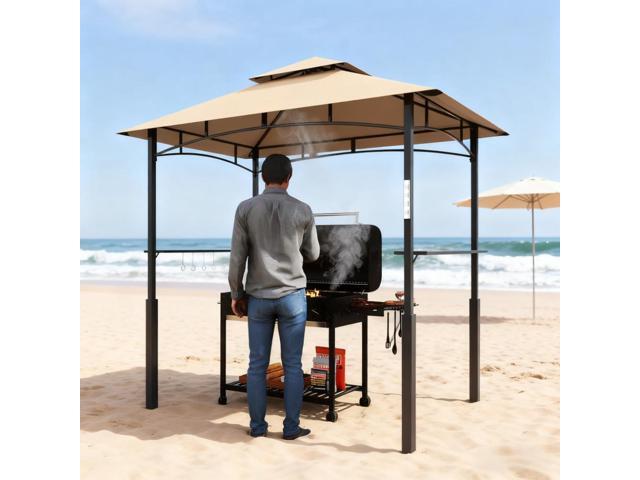 Click here for Dark Brown Outdoor Grill Gazebo 8 x 5 Gazebo Shelt... prices