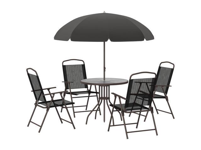 Click here for 6 Piece Patio Dining Set for 4 with Umbrella  Outd... prices