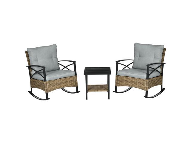 Click here for 3 Piece Patio Rocking Chair Set  Outdoor Wicker Bi... prices
