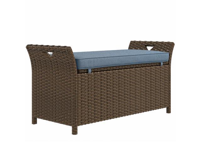 Click here for 27 Gallon Patio Wicker Storage Bench  Outdoor PE R... prices