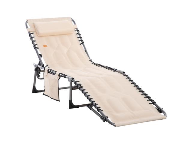 Click here for Padded Folding Chaise Lounge Chair  Outdoor 6-Leve... prices