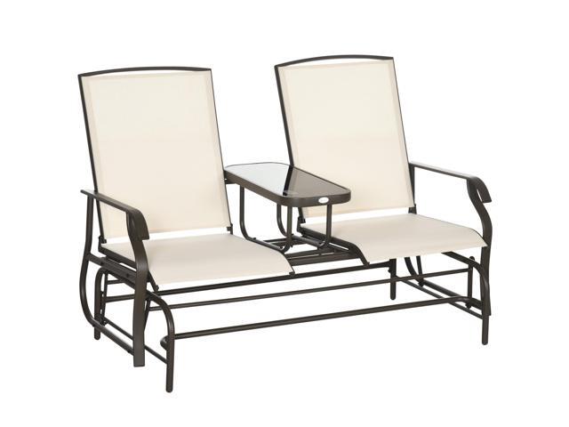 Click here for Outdoor Glider Bench with Center Table  Metal Fram... prices