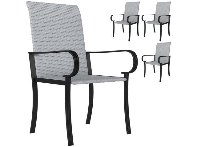 Click here for Set of 4 Outdoor Wicker Dining Chairs  All-Weather... prices