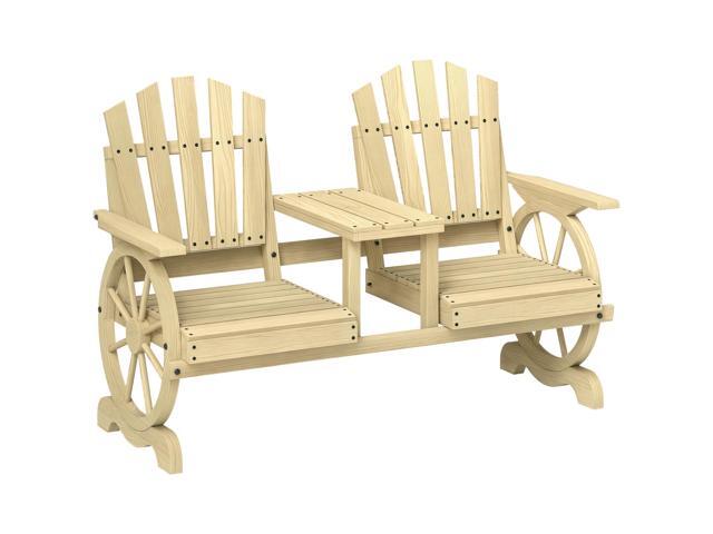 Click here for Wooden Garden Bench with Table  Umbrella Hole  2-S... prices