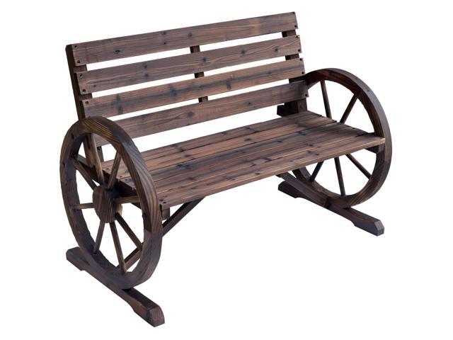 Click here for 41 Wooden Wagon Wheel Bench  Rustic Outdoor Patio... prices