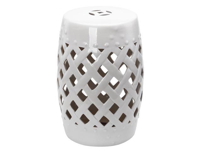 Click here for 13 x 18 Ceramic Garden Stool with Woven Lattice De... prices
