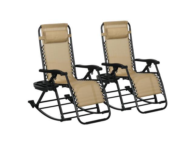 Click here for 2 Pieces Outdoor Rocking Chairs  Foldable Reclinin... prices
