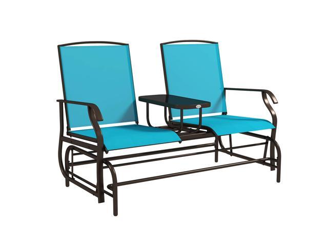 Click here for Outdoor Glider Bench with Center Table  Metal Fram... prices