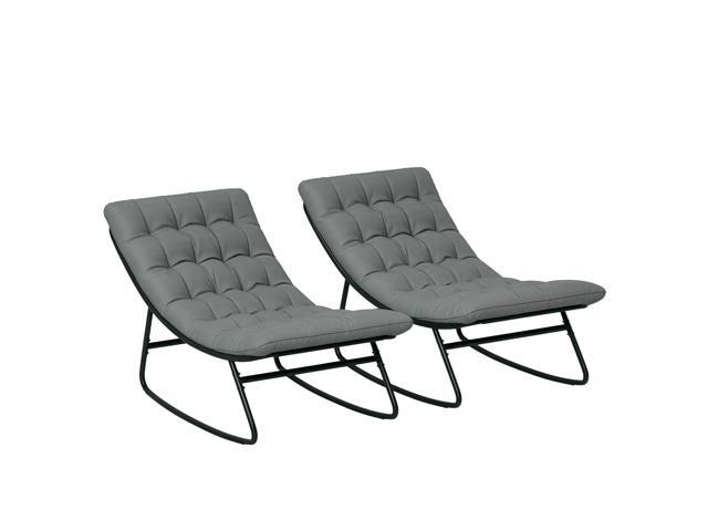 Click here for 2 Pieces Outdoor Rocking Chairs with Thick Cushion... prices