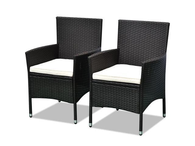 Click here for 2 PCS Rattan Wicker Dining Chairs with Cushions an... prices