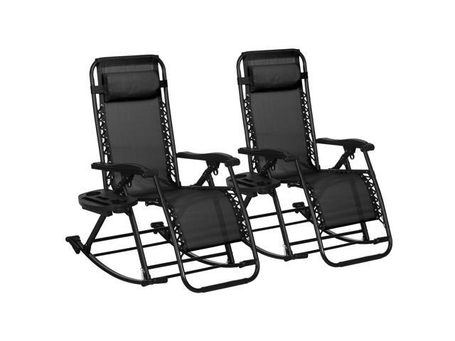 Click here for 2 Pieces Outdoor Rocking Chairs  Foldable Reclinin... prices