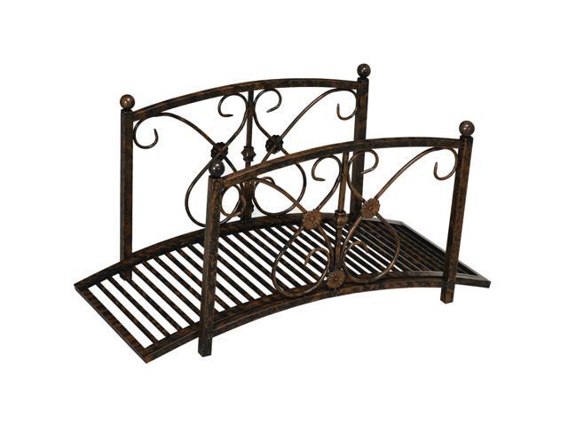 Click here for 3.3FT Metal Arch Zen Garden Bridge with Safety Sid... prices