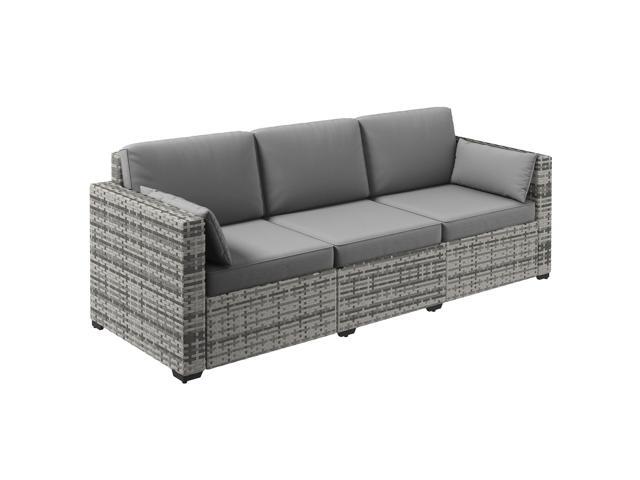 Click here for Wicker Patio Couch  PE Rattan 3-Seat Sofa  Outdoor... prices