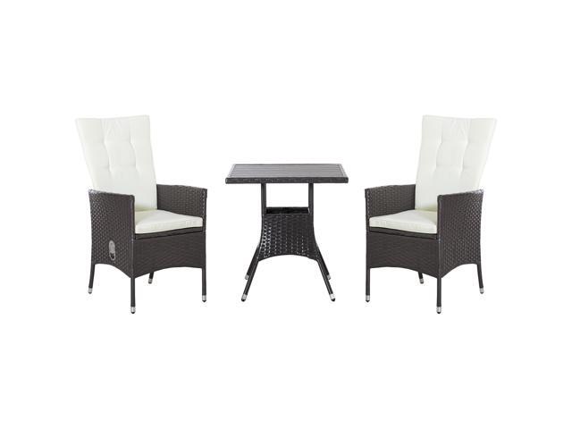 Click here for 3 Piece Patio Bistro Set  Outdoor PE Wicker Furnit... prices