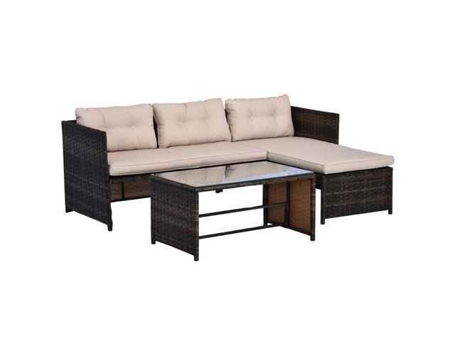 Click here for 3 Piece Patio Furniture Set  Rattan Outdoor Sofa S... prices