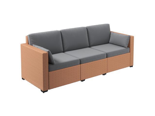 Click here for Wicker Patio Couch  PE Rattan 3-Seat Sofa  Outdoor... prices