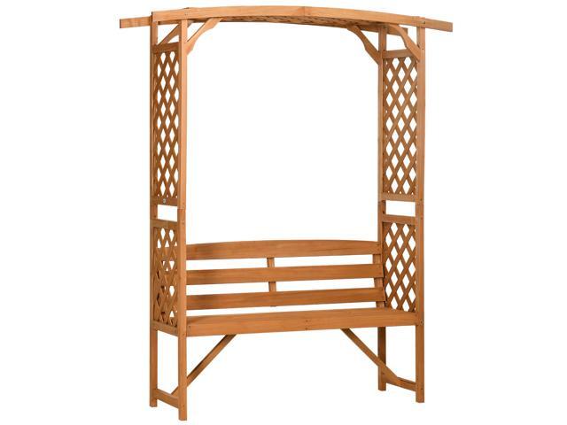 Click here for Patio Garden Bench Arbor Arch with Pergola and 2 T... prices