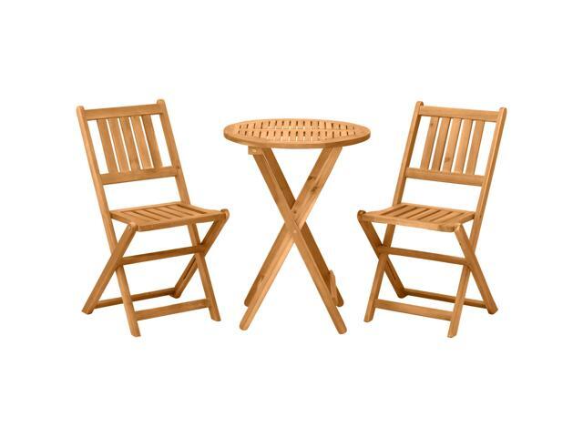 Click here for 3-Piece Acacia Wood Bistro Set  Folding Patio Furn... prices
