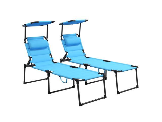 Click here for 2 Pcs Outdoor Lounge Chair  Adjustable Backrest Fo... prices
