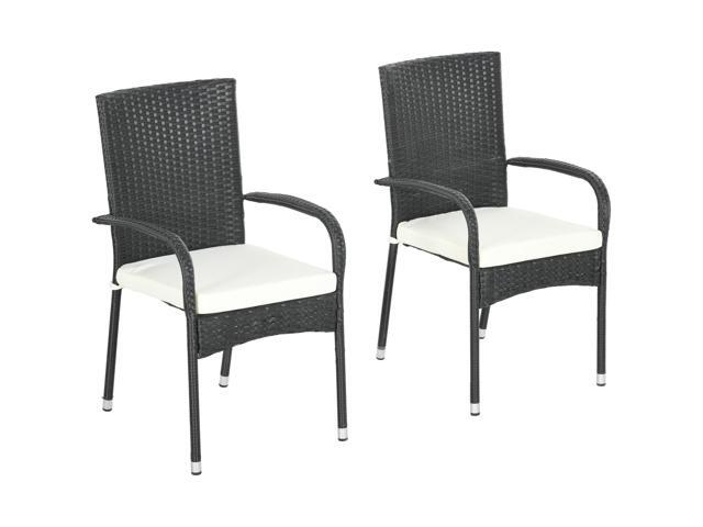 Click here for Stackable PE Rattan Outdoor Dining Chairs with Cus... prices