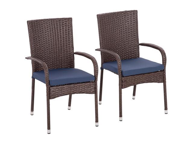Click here for Stackable PE Rattan Outdoor Dining Chairs with Cus... prices
