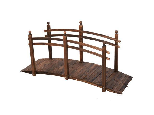 Click here for 7.5 Fir Wood Garden Bridge Arc Walkway with Side R... prices