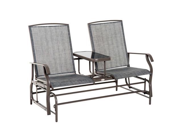 Click here for Outdoor Glider Bench with Center Table  Metal Fram... prices