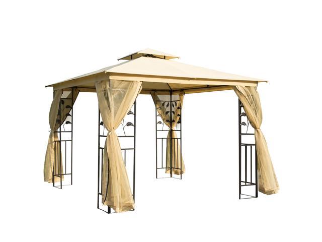 Click here for 10 x 10 Metal Patio Gazebo  Double Roof Outdoor Ga... prices