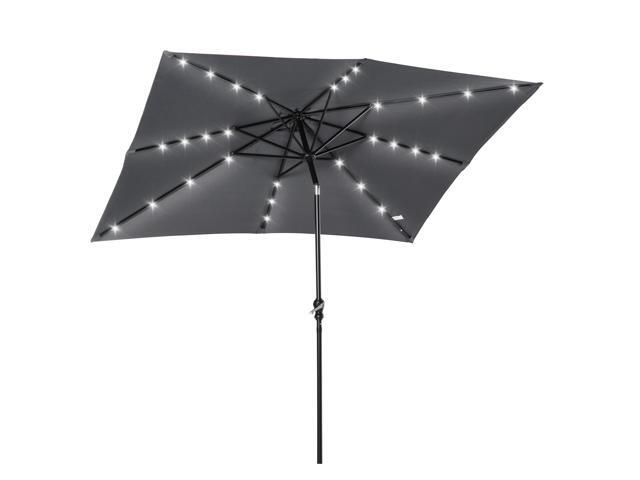 Click here for 9 x 7 Solar Umbrella  LED Lighted Patio Umbrella f... prices