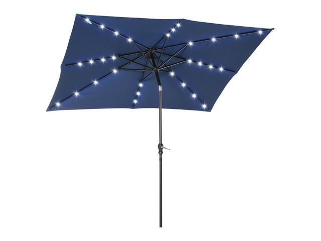 Click here for 9 x 7 Solar Umbrella  LED Lighted Patio Umbrella f... prices