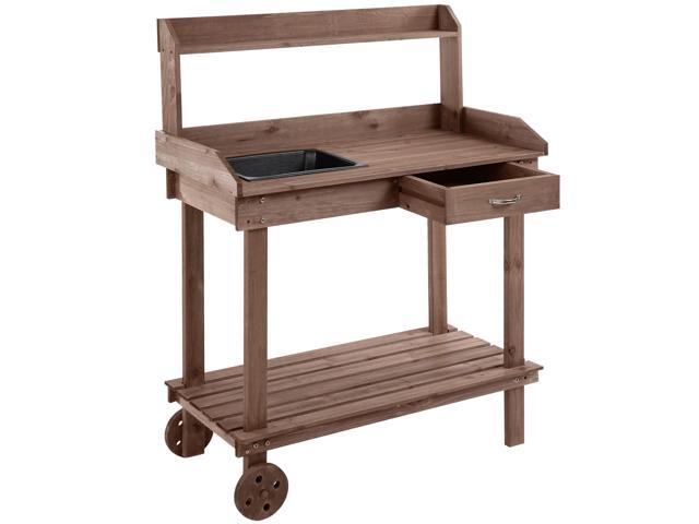 Click here for 36 Wooden Potting Bench Work Table with 2 Removabl... prices