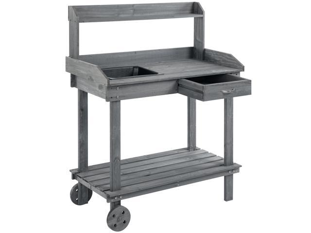 Click here for 36 Wooden Potting Bench Work Table with 2 Removabl... prices