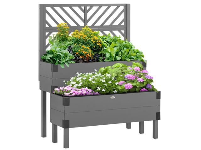 Click here for Raised Garden Bed with Trellis  2 Tier Wooden Elev... prices