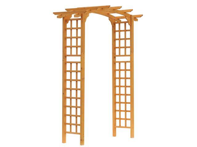 Click here for 90in Wood Garden Arbor Arch with Trellis Wall for... prices