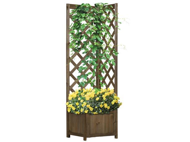 Click here for Wooden Raised Garden Bed with Trellis  57 Freestan... prices