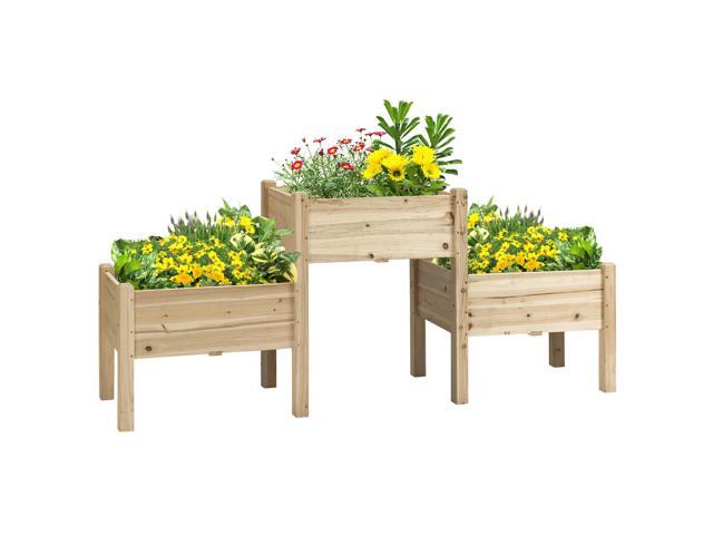 Click here for Raised Garden Bed with 3 Planter Box  Elevated Woo... prices