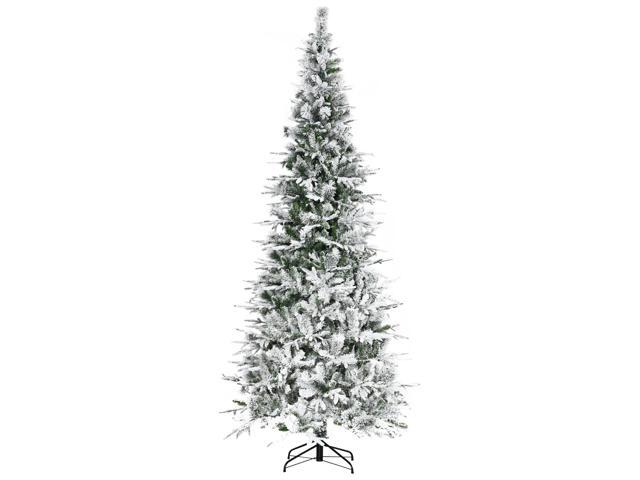 Click here for 9 Unlit Snow Flocked Pine Artificial Christmas Tre... prices