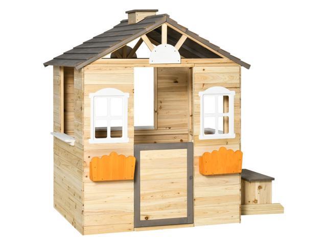 Click here for Wooden Playhouse for Kids Outdoor Garden Pretend P... prices