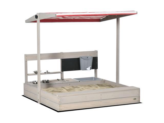 Click here for Kids Sandbox with Canopy Adjustable  Wooden Sandbo... prices