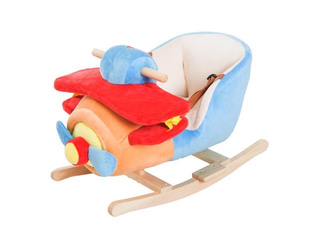 Click here for Kids Rocking Horse  Wooden Plush Ride-on Plane Cha... prices
