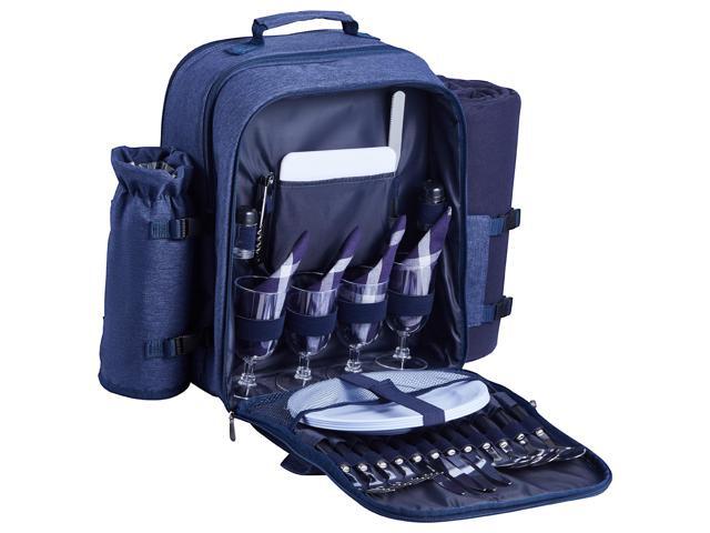 Click here for Beach Picnic Backpack Bag for 4 Person with Cooler... prices