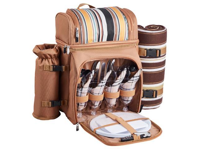 Click here for Beach Picnic Backpack Bag for 4 Person with Cooler... prices