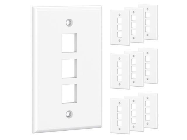 Click here for 10-Pack Low Profile 3-Port Keystone Jack Wall Plat... prices