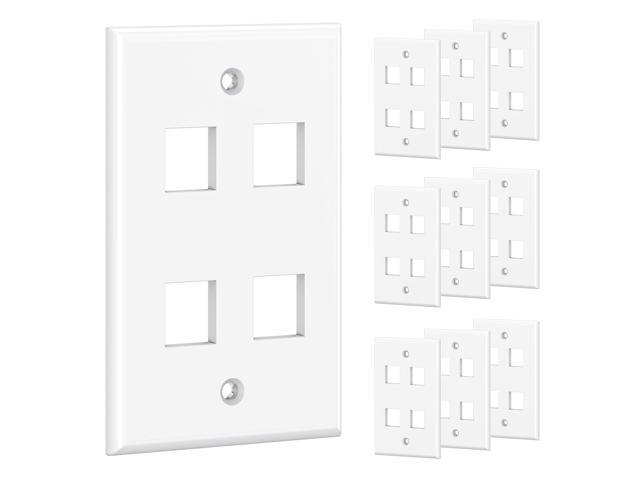 Click here for 10-Pack Low Profile 4-Port Keystone Jack Wall Plat... prices