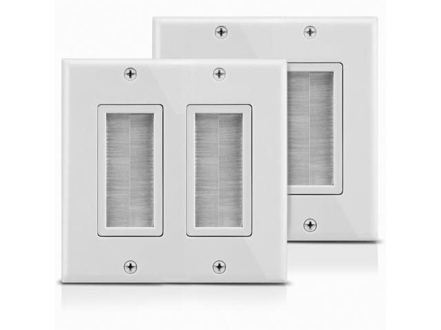 Click here for 2-Gang Wall Plate  Brush Style Opening Passthrough... prices