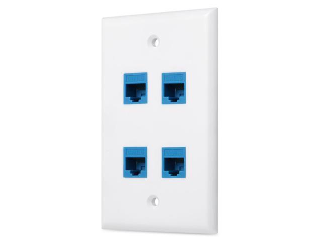 Click here for Wall Plate 4 Port  Cat 6 Ethernet Wall Outlet Fema... prices